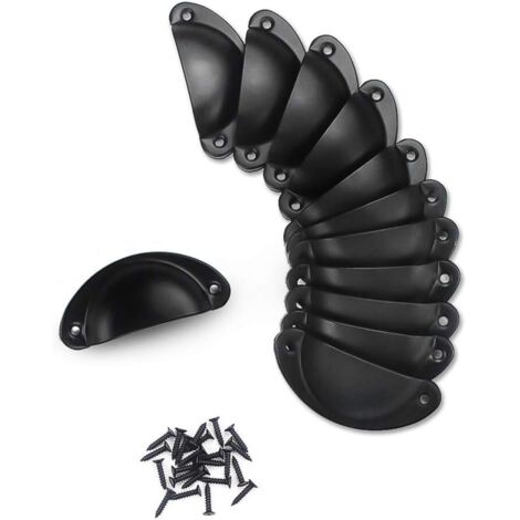 CCYKXA 12 Pcs Black Shell Handle Vintage,Retro Shell Handle for Cabinet ...
