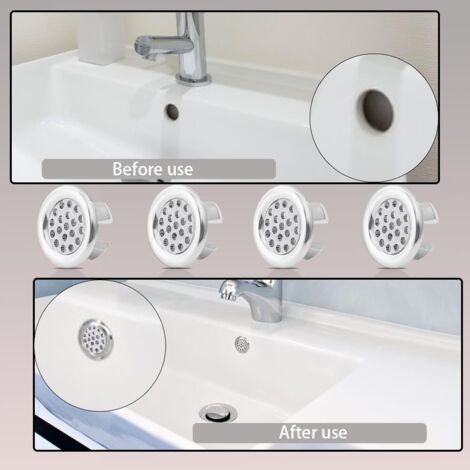 CCYKXA 4 Pieces Sink Overflow Ring, Overflow Plug Ring, Round Hole Sink ...