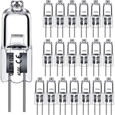 CCYKXA 20 Pack G4 Halogen Bulbs, 20W 12V Halogen Bulbs, 2 Pin Clear ...