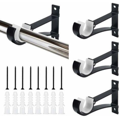 CCYKXA 4 Pack Aluminum Alloy Curtain Rod Brackets 118cm Curtain Rod ...