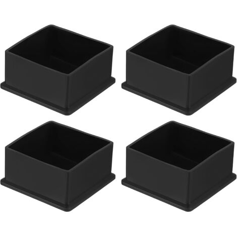CCYKXA 4Pcs Square PVC Chair Leg Caps, 60mm x 60mm OD, Black, Floor ...