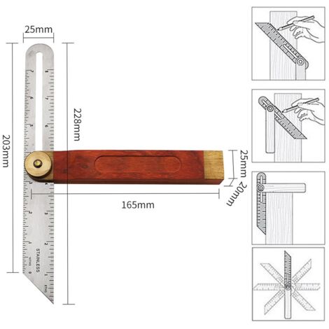 CCYKXA Bevel Square, Adjustable Stainless Steel Multi-Angle Bevel ...