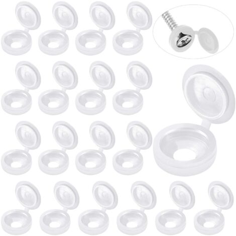 CCYKXA 100 Pieces Hinged Screw Covers Plastic Screw Covers Bent Screw ...