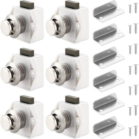 CCYKXA 6Pcs Push Button Locks for Cupboard Drawer Cabinet Door Caravan ...