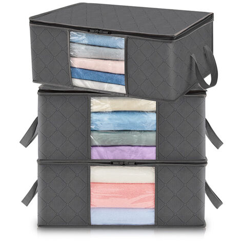 CCYKXA Clothes Storage Bag, 3 Pack Foldable Under Bed Clothes Storage ...