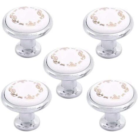 CCYKXA Ceramic Knobs Vintage Cabinet Knobs, 5 Pack 32mm Interior Round ...