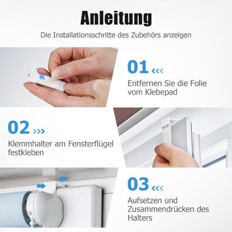 CCYKXA Set of 4 double roller blind clamp brackets, no drilling ...