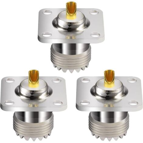 CCYKXA 3PCS Bulkhead Connectors SO239 UHF Female SO-239 Solder Chassis ...