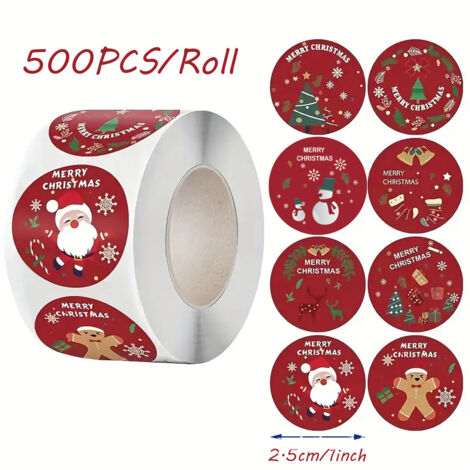 CCYKXA Pack of 500 Christmas Self-Adhesive Labels, Christmas Labels ...