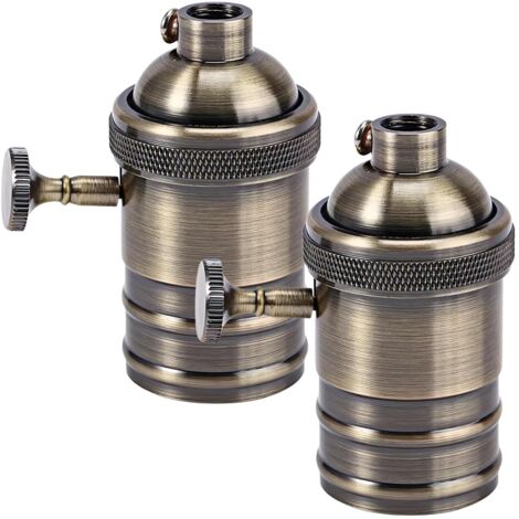 CCYKXA Set of 2 vintage aluminum lamp sockets: 220V E27 bronze with ...
