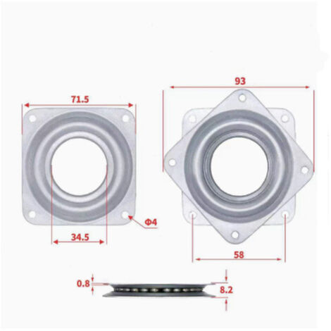 CCYKXA Pieces 360 Degree Rotating Plate Fully Galvanized Tray Ball ...