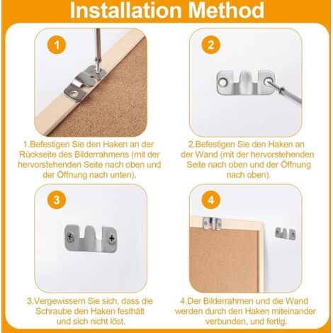 CCYKXA Set of 12 interlocking stainless steel hanging hooks with screws ...
