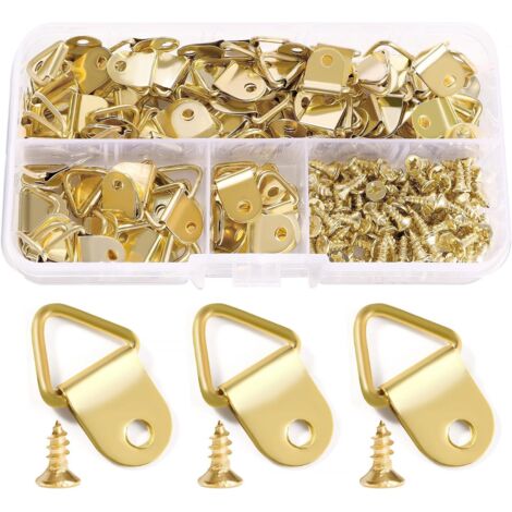 CCYKXA 100 Pieces Picture Frame Hooks, Triangular Rings, Hanging ...