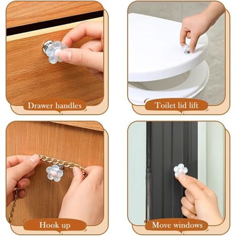 CCYKXA Pieces Flower-Shaped Toilet Flush Button, Cute Toilet Push ...