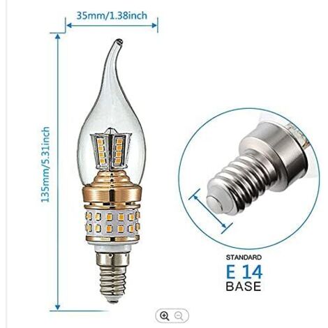 CCYKXA E14 10W LED Candle Bulbs, Small Screw-in Candelabra Bulbs, Non ...