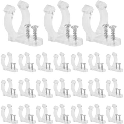 CCYKXA Pack of 100 transparent fixing clips for light tubes with 200 ...
