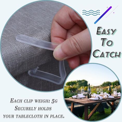 CCYKXA Set of 24 Clear Tablecloth Clips - For Garden, Picnics, Garden ...
