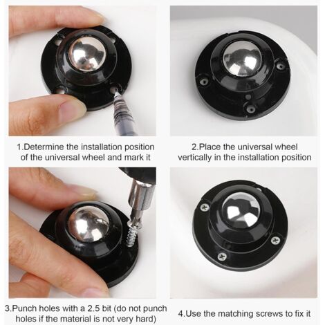 CCYKXA 4-Piece Furniture Casters, Mini Spherical Casters, Ball Bearing ...