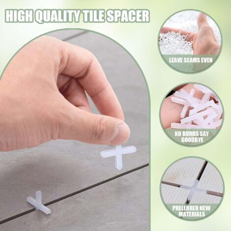 CCYKXA 500 Pieces Tile Spacers, 3mm White Tile Spacers, Cross Tile ...