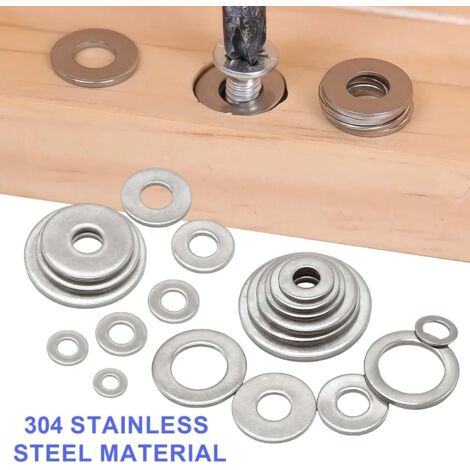 CCYKXA Pack of 750 stainless steel washers - Assortment of flat washers ...