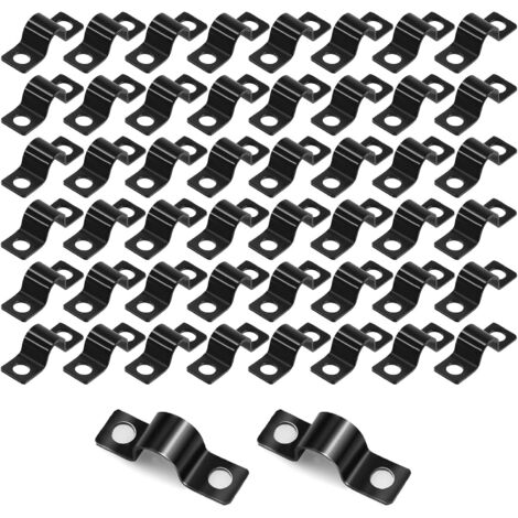 CCYKXA 100 Pieces Rigid Wire Mesh Wall Fixing Clips, 2 Holes 6mm, Wall ...