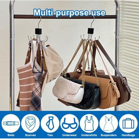 CCYKXA 4-Piece Closet Belt Organizer, 360° Rotating Metal Belt Storage ...
