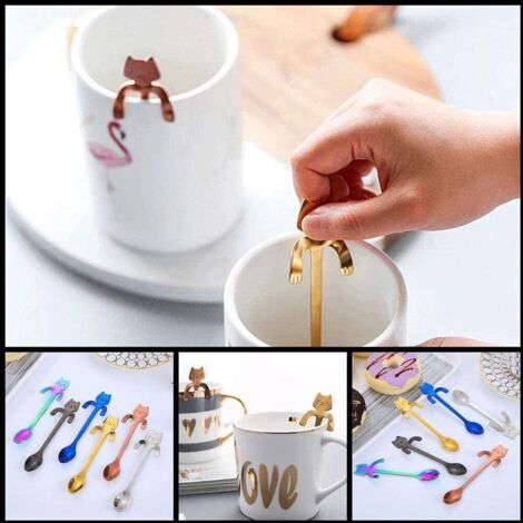 CCYKXA Cat-Shaped Teaspoons in High-Quality Stainless Steel, Cat-Shaped ...