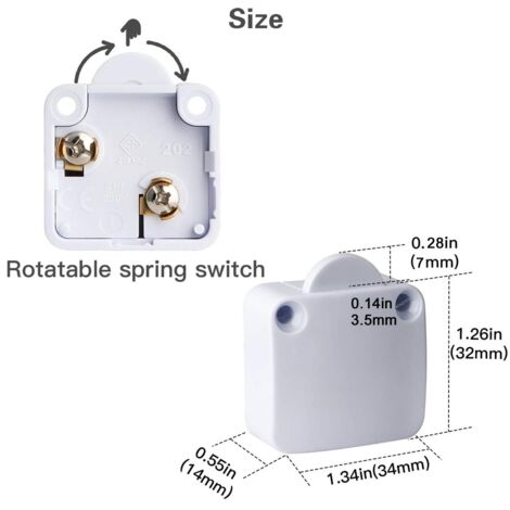 CCYKXA 3-Piece Cabinet Light Switch, 250V 2A Touch Wardrobe Switches ...