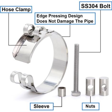 CCYKXA Hose clamps, pack of 6, clamping range 40-43mm, stainless steel ...