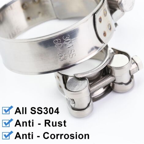 CCYKXA Hose clamps, pack of 6, clamping range 40-43mm, stainless steel ...