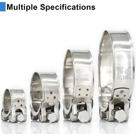 CCYKXA Hose clamps, pack of 6, clamping range 40-43mm, stainless steel ...