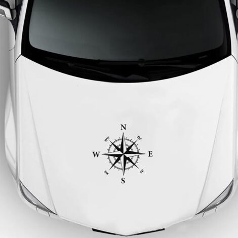 CCYKXA Pieces Car Sticker Compass Decal 16 x 16 cm Car Art Design White ...