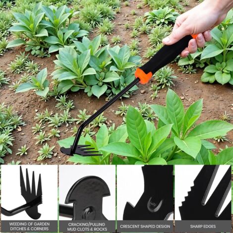 CCYKXA Garden Tools - Weed Puller - Stainless Steel Weeding Rake ...
