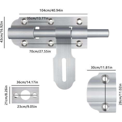 CCYKXA 1pc Exterior Door Bolt with Padlock Clasp, 135mm Stainless Steel ...