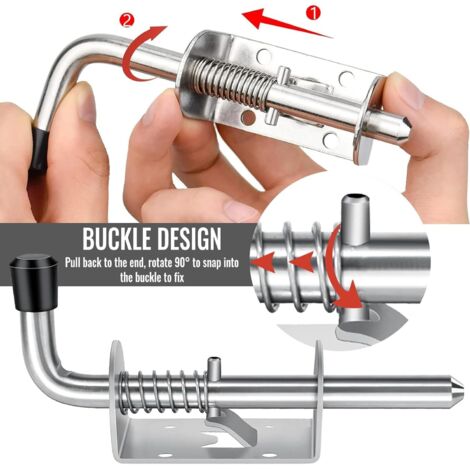 CCYKXA 2 Pieces (10 x 128mm) (Silver) Heavy Duty Stainless Steel Spring ...