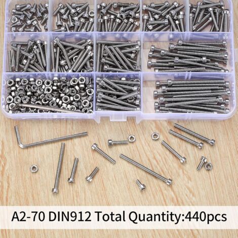 CCYKXA 440 M3 metric screws with nuts, assortment kits of socket head ...