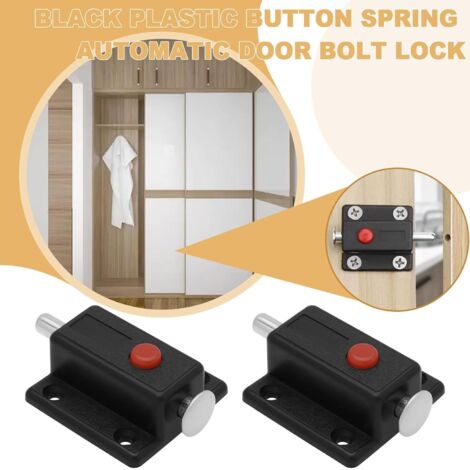 CCYKXA 4 Pieces Black Plastic Automatic Spring-Loaded Door Latches for ...