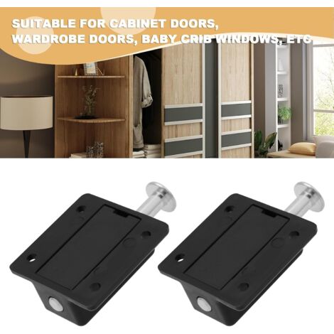 CCYKXA 4 Pieces Black Plastic Automatic Spring-Loaded Door Latches for ...