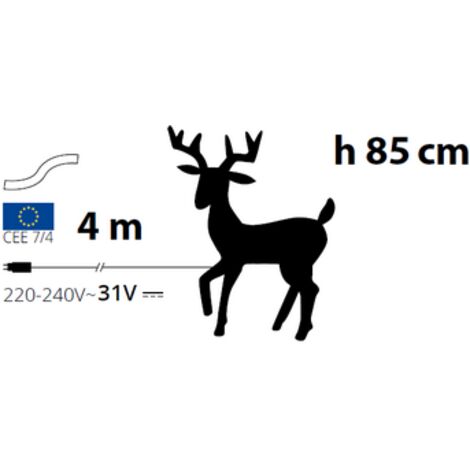 Renne lumineux 3D 160 LED hauteur 85 cm pour decoration de Noel ...