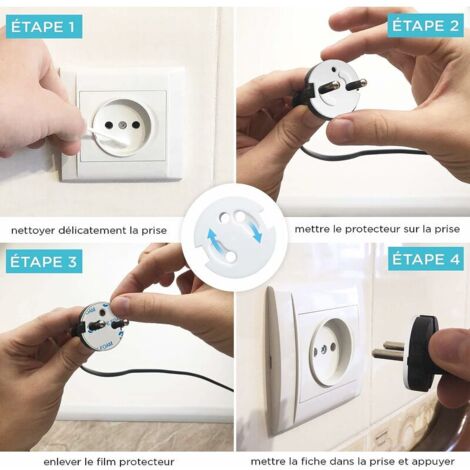 Cache Prise Bébé Français-Protection Prises Bebe-Caches Prises ...