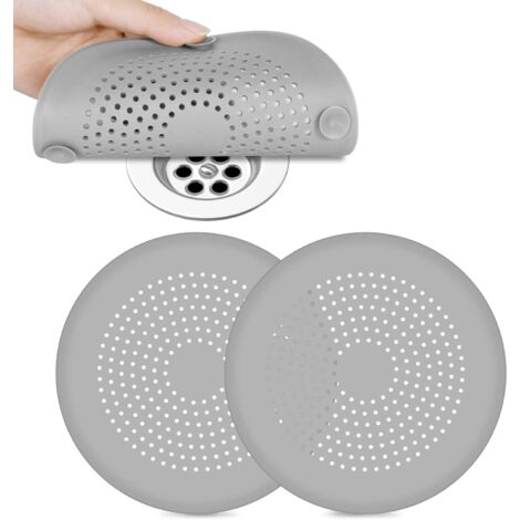 2 x Silicone Drain Protectors, Sink Filter with Suction Cup, Bath Drain ...