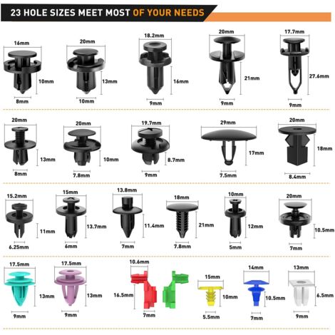 725Pcs Car Push Retainer Clips & Auto Fasteners Assortment -23 Most ...