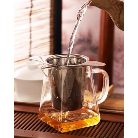 Base de passoire à thé argentée, 12,57,5 cm, filtre à double oreille en ...