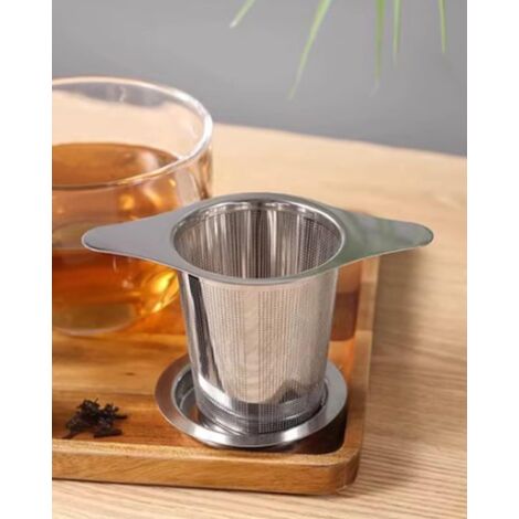 Base de passoire à thé argentée, 12,57,5 cm, filtre à double oreille en ...