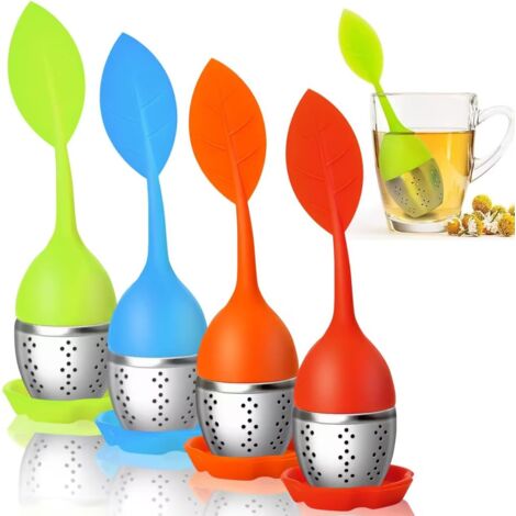 4er-Set Tee-Eier aus Edelstahl mit Filter und Diffusor, Tee-Ei mit ...
