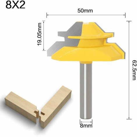 Ahlsen 8 mm Shank Rail Finger réversible Joint Router Colle Bit 3Pcs ...