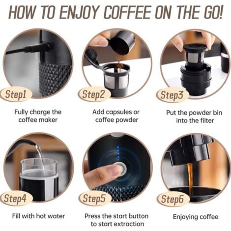 Machine à café portable compatible avec les capsules de tasse K Café ...