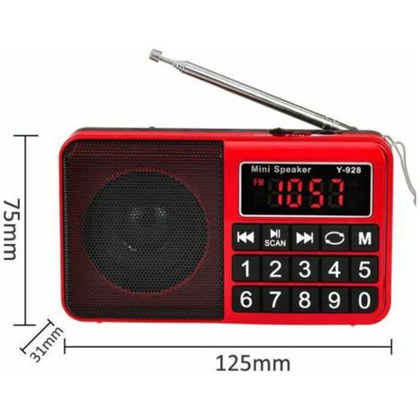 Radio portable FM / AM (MW) / SW / USB / Micro-SD / MP3, station de ...
