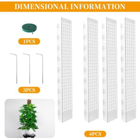 Tuteur Monstera,24 Pouces 4-Pack Tuteur Sphaigne,avec Velcro et Clous ...