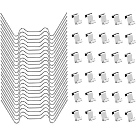 Kit Clips De Vitrage Serre, 100 Clips pour Fixation, Acier Inoxydable ...